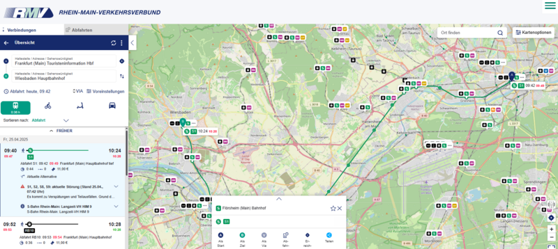 RMV.DE - RMV-Fahrplanauskunft: neues Design, mehr Funktionen